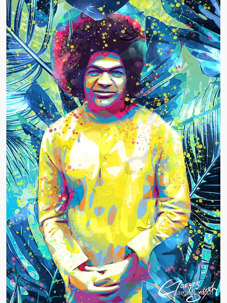 "Abstract Modern Colourful Tropical Sathya Sai Baba" Art Print for Sale ...
