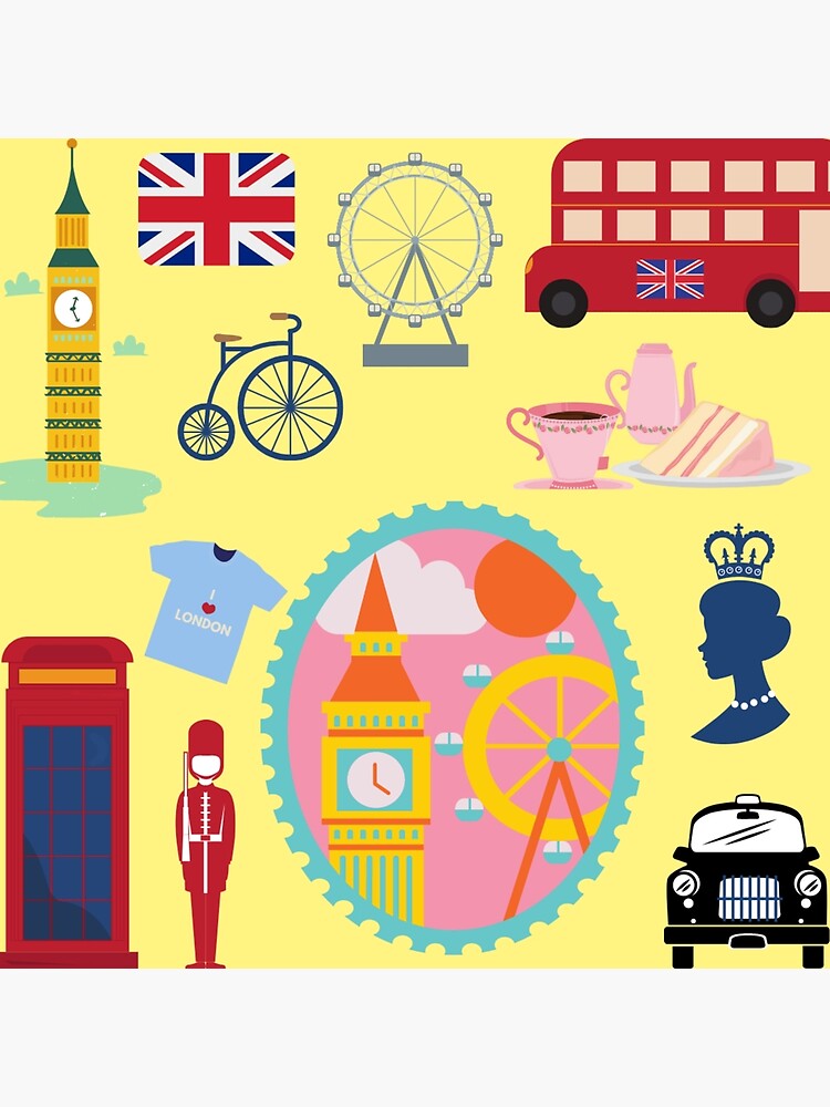 "London England and its elements" Poster for Sale by pinkpastel | Redbubble