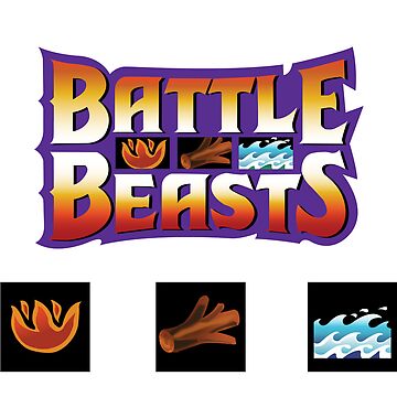 "Battle Beasts Logo and Rub Signs" Sticker for Sale by Pixelfig | Redbubble