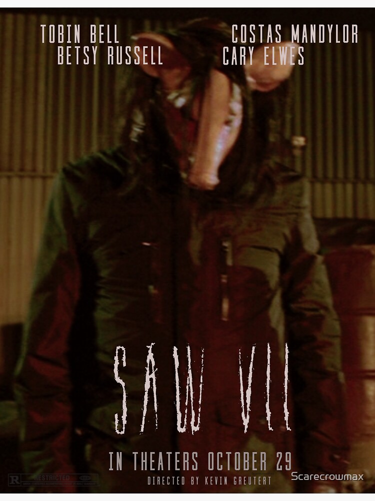 "Saw VII Poster" Sticker for Sale by Scarecrowmax | Redbubble