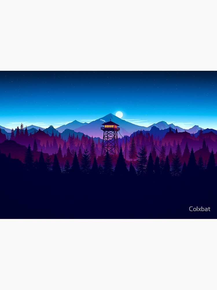 "Firewatch Nighttime Art Design - 4k" Hardcover Journal for Sale by ...