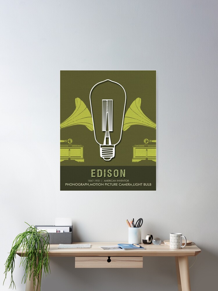"Science Posters - Thomas Alva Edison - Inventor" Poster for Sale by ...