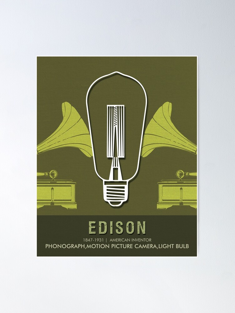 "Science Posters - Thomas Alva Edison - Inventor" Poster for Sale by ...