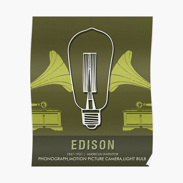 "Science Posters - Thomas Alva Edison - Inventor" Poster for Sale by ...