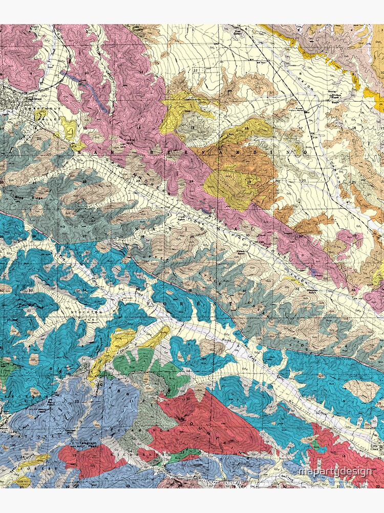 Pegatina «Telegraph Peak Quadrangle Mapa geológico 7.5' Condado de San ...