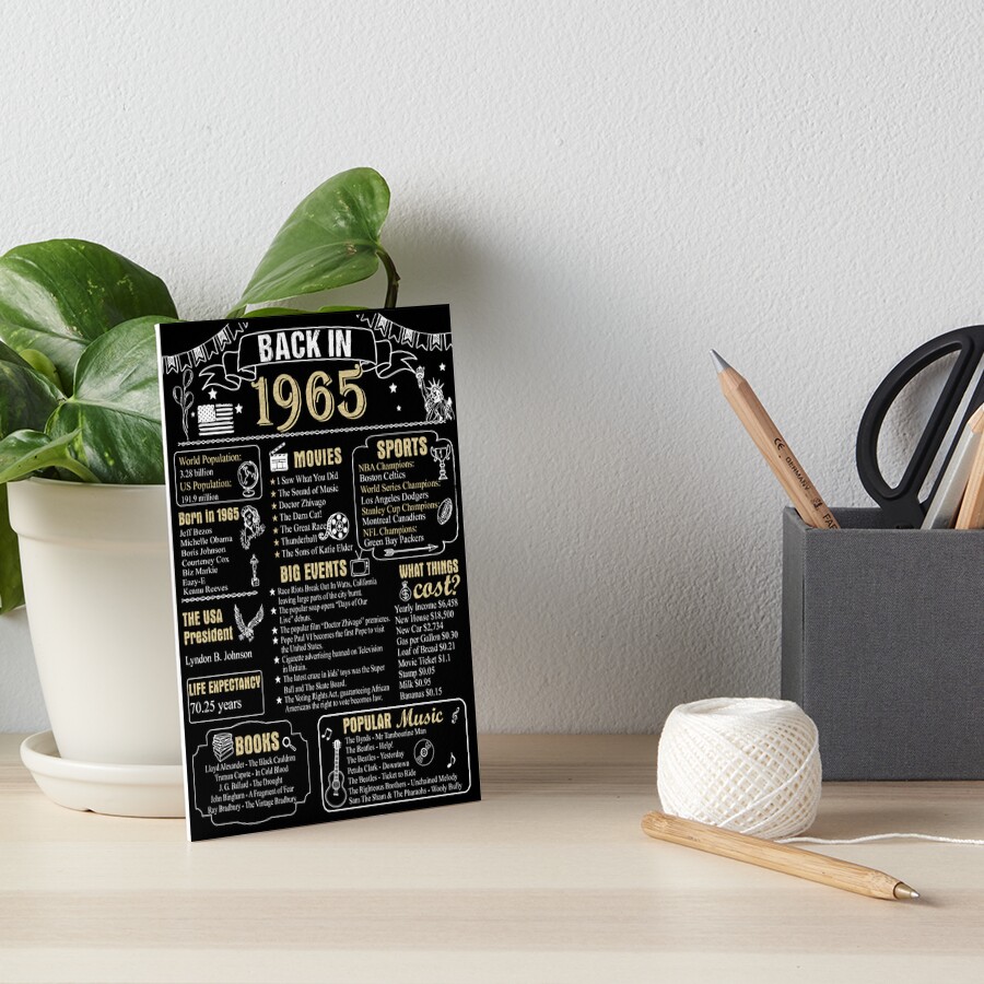 "Birthday Anniversary 1965 History Back in 1965" Canvas Print for Sale ...