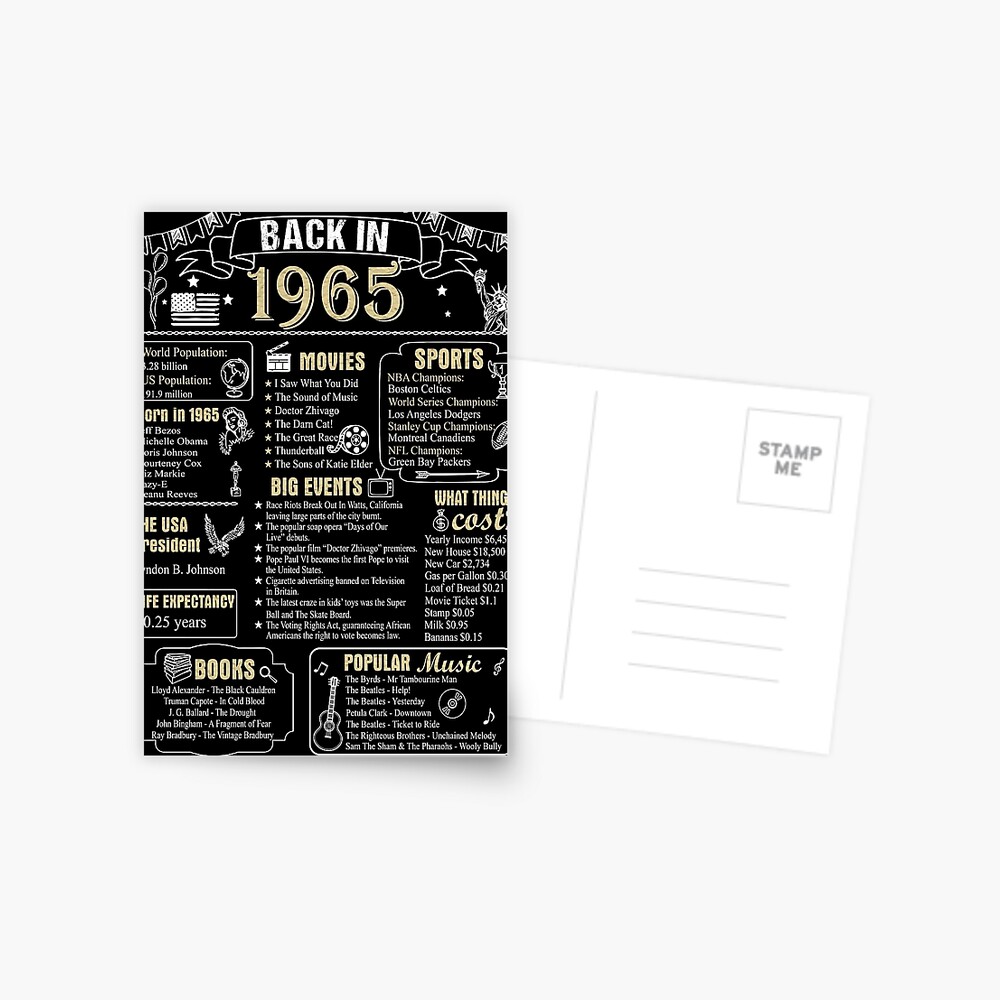 "Birthday Anniversary 1965 History Back in 1965" Photographic Print for ...