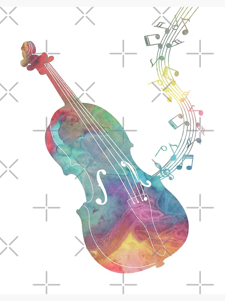 "Watercolor Violin With Music Notes" Poster for Sale by Primroaddesigns ...