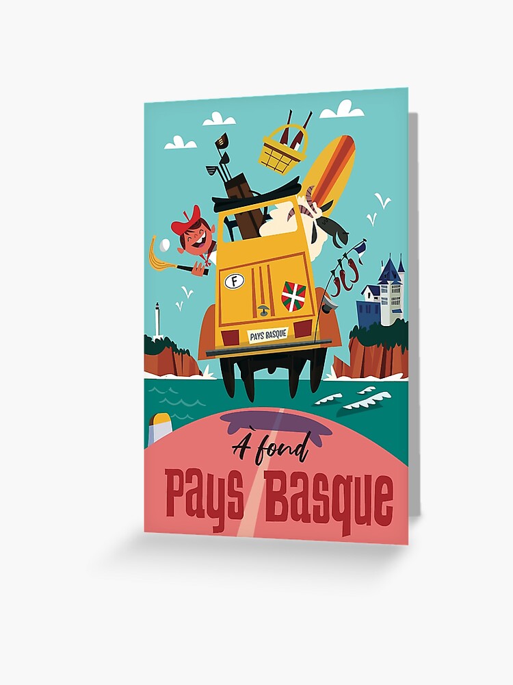 "Pays Basque poster" Greeting Card for Sale by Gary Godel | Redbubble