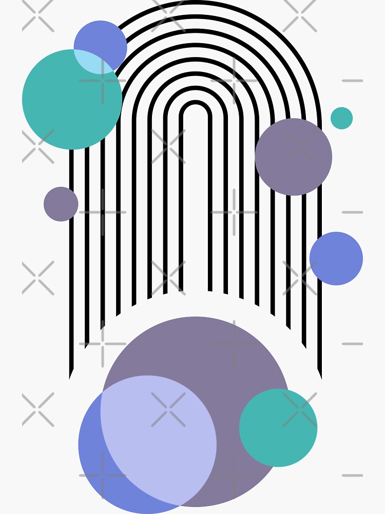 "Contemporary lineart design blue and green " Sticker for Sale by ...