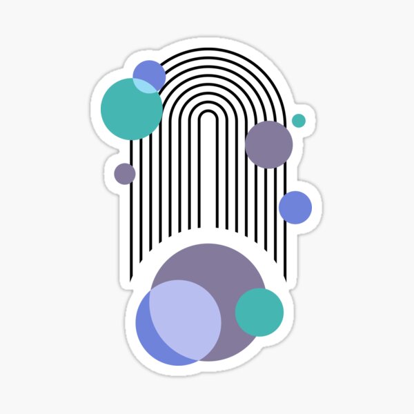 "Contemporary lineart design blue and green " Sticker for Sale by ...