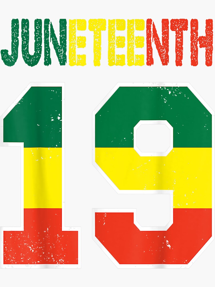 "Juneteenth African American 19th June T-Shirt" Sticker by Ortega-Blue ...
