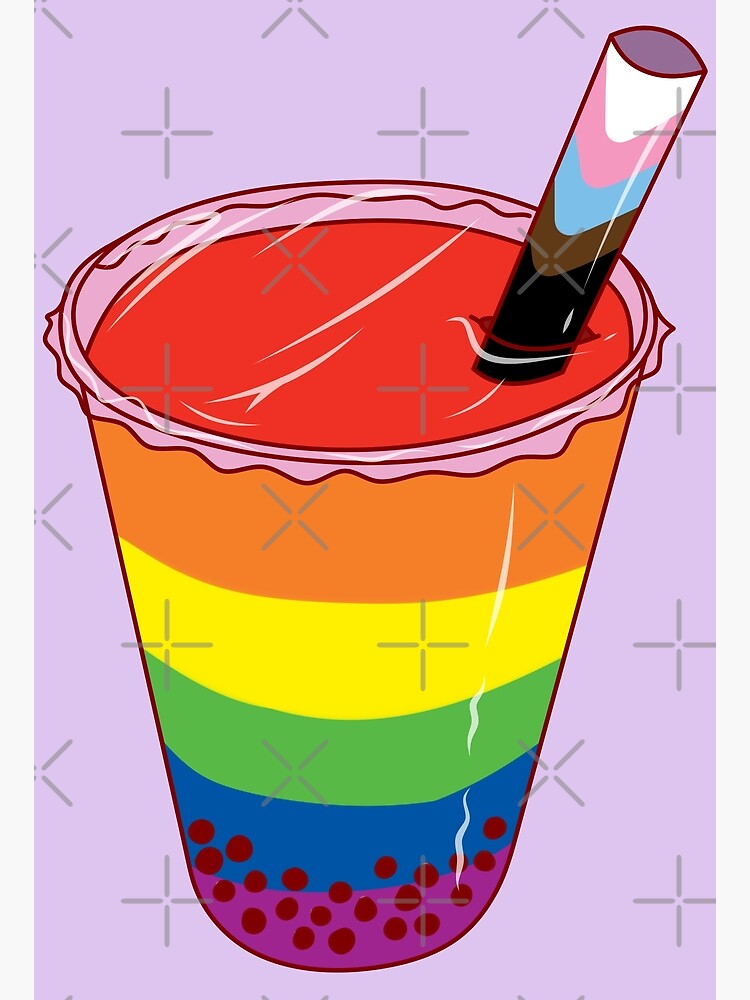 "Pride flag Bubble tea progress rainbow flag" Photographic Print for ...