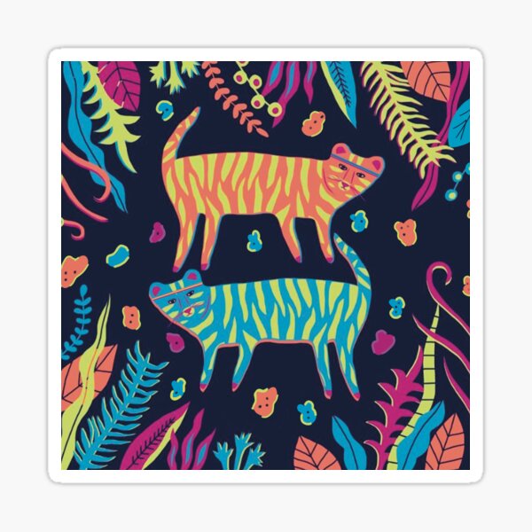 "Jungle Animals Neon Style" Sticker for Sale by PractiDesigner | Redbubble
