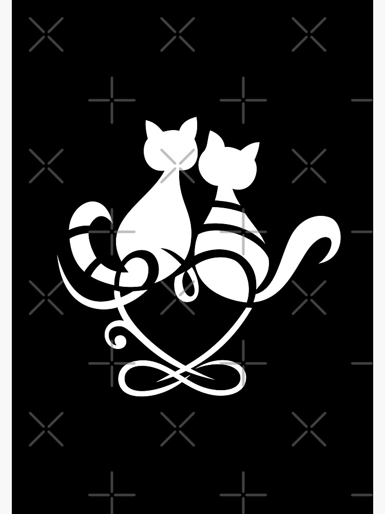 "Loving Cats with Heart and Infinity Symbol. Meow." Art Print by ...