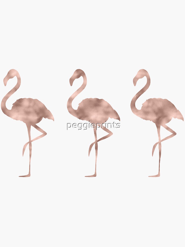 "Rose gold flamingo dance" Sticker for Sale by peggieprints | Redbubble