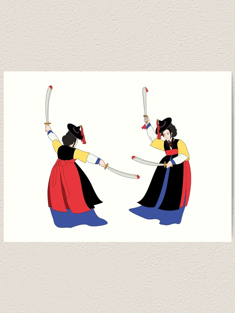 "Sword Woman Dance, Korean art, minhwa, Sword fighter, dancers" Art ...