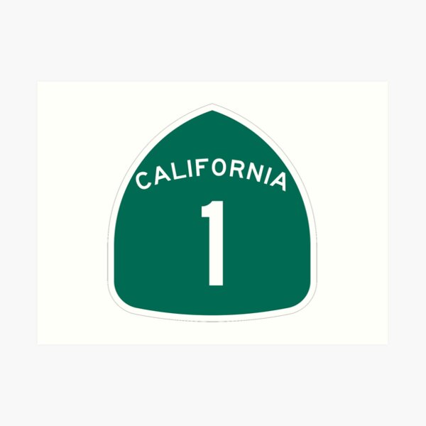 "California Highway 1 T-Shirt - State Route One Road Sign Sticker PCH ...