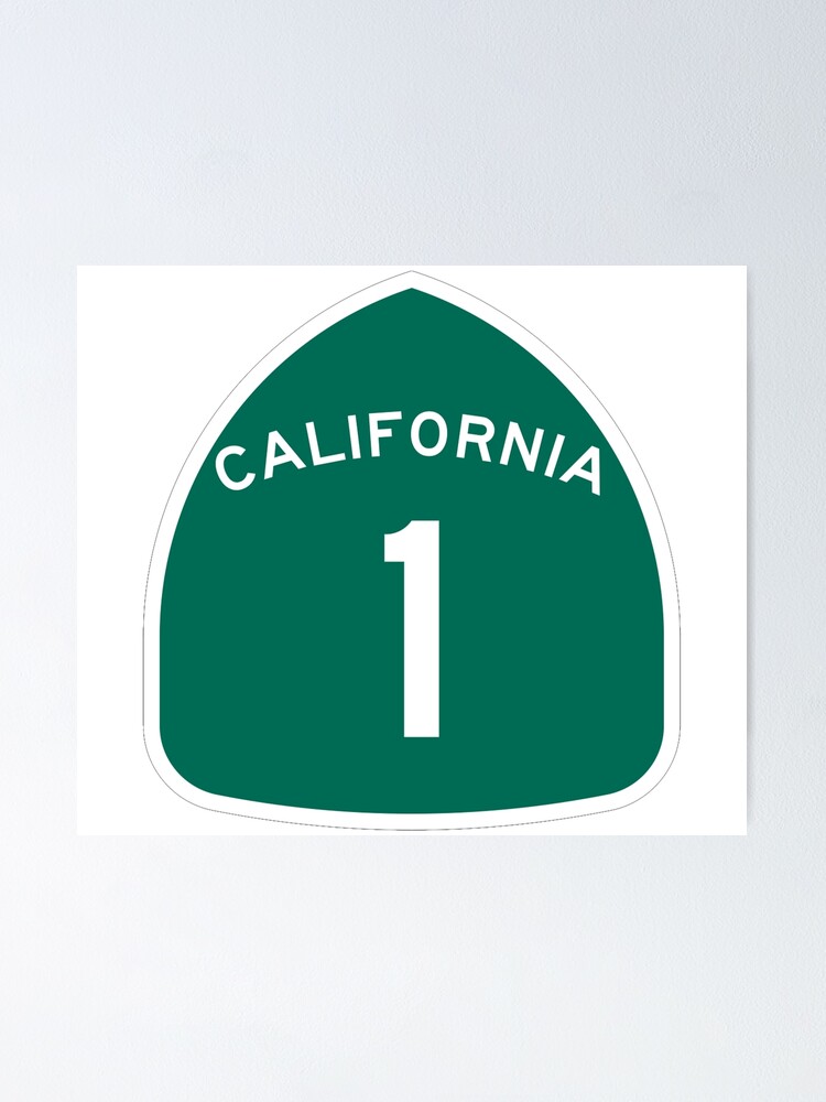 "California Highway 1 T-Shirt - State Route One Road Sign Sticker PCH ...