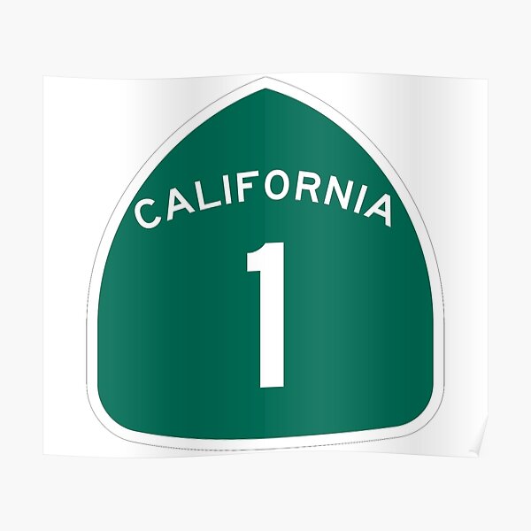 "California Highway 1 T-Shirt - State Route One Road Sign Sticker PCH ...