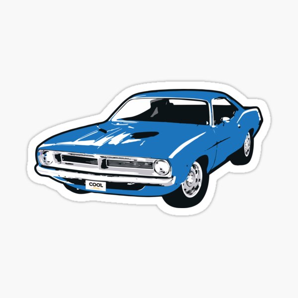 "Blue 70s PB Muscle Car" Sticker by CoolRide | Redbubble