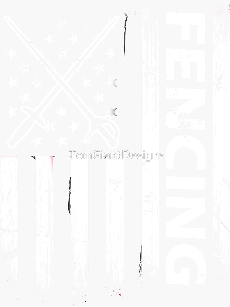 "Fencing US American Flag Fencer Saber Rapier Duel Epee" Sticker for ...