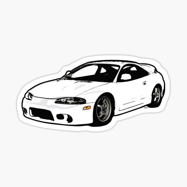 "White 90s ME Sport Car" Sticker by CoolRide | Redbubble
