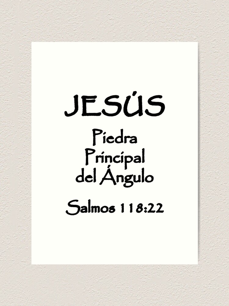 "Psalms 118:22 Jesus Headstone Corner Spanish Bible Verse" Art Print ...