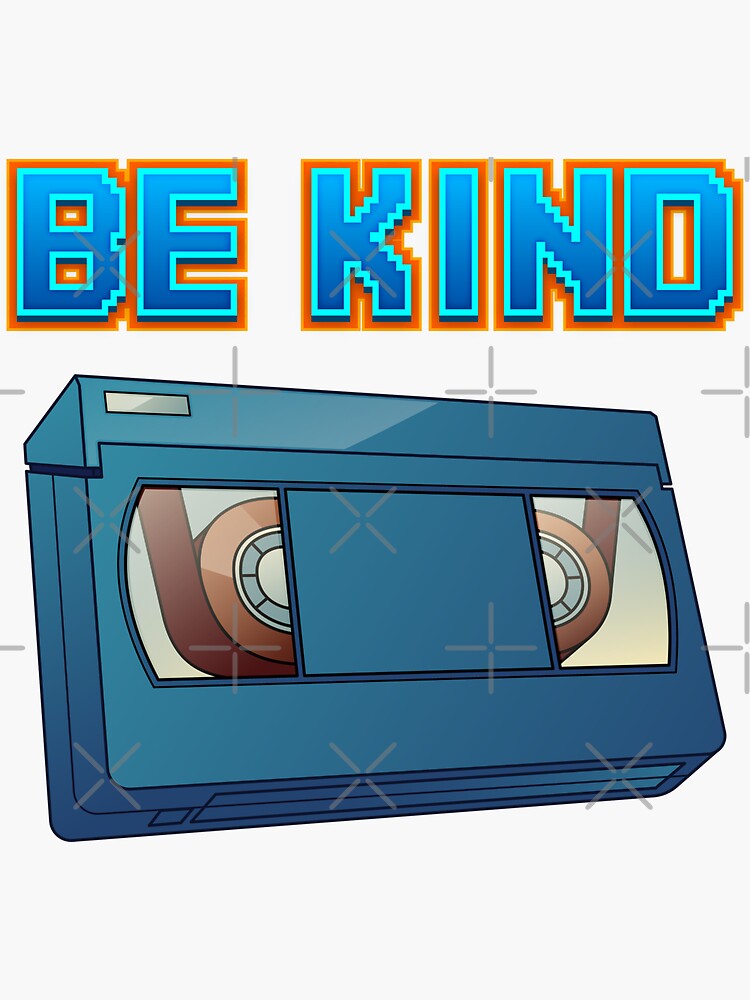 "Be Kind Rewind VHS Tape Pun" Sticker for Sale by johnta17 | Redbubble