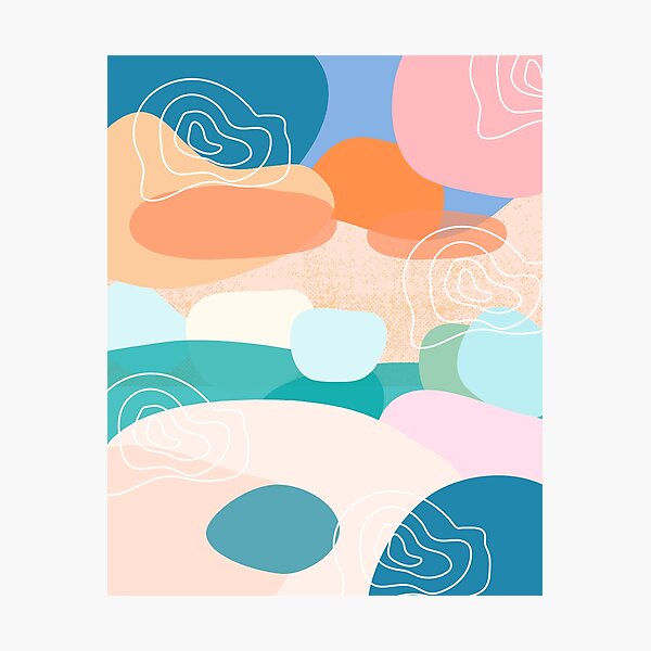 "Abstract Organic Shapes Sunset Color Palette " Photographic Print for ...