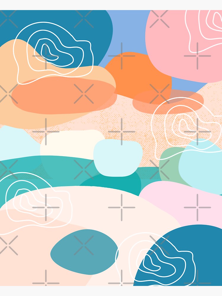 "Abstract Organic Shapes Sunset Color Palette " Sticker for Sale by ...