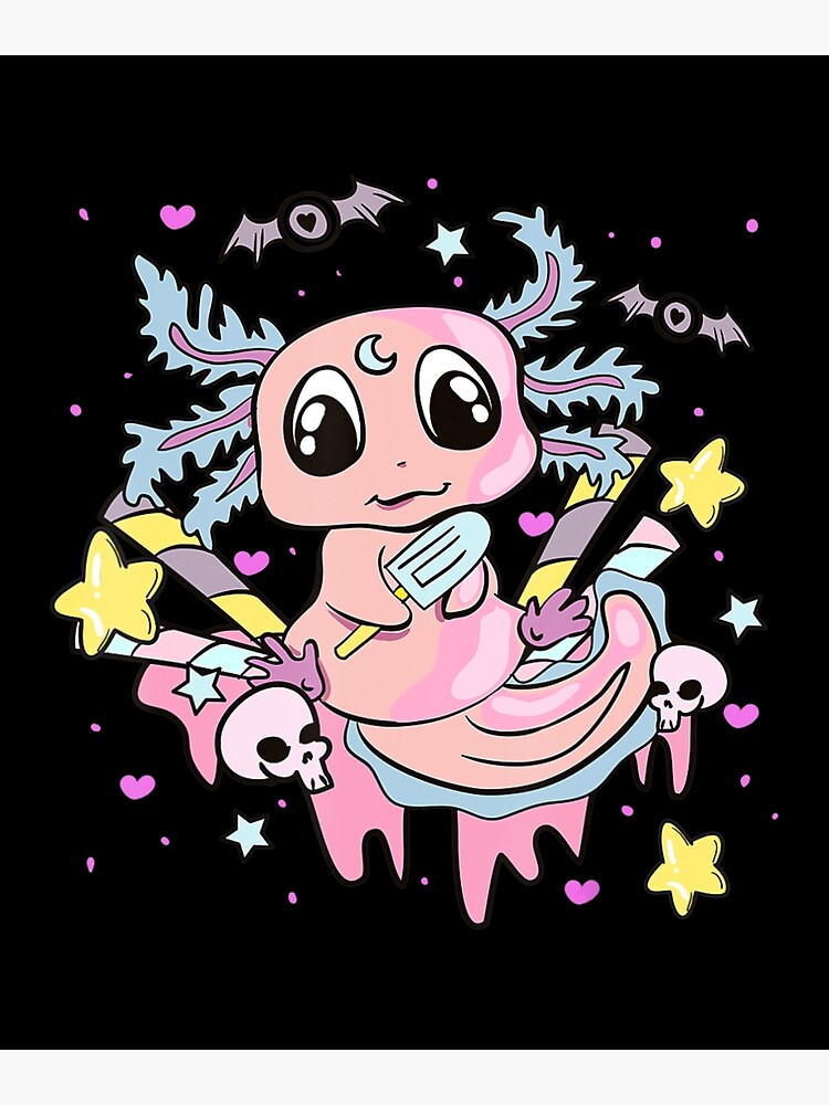"Demon Axolotl Pastel Goth Kawaii Anime Gothic" Art Print for Sale by ...