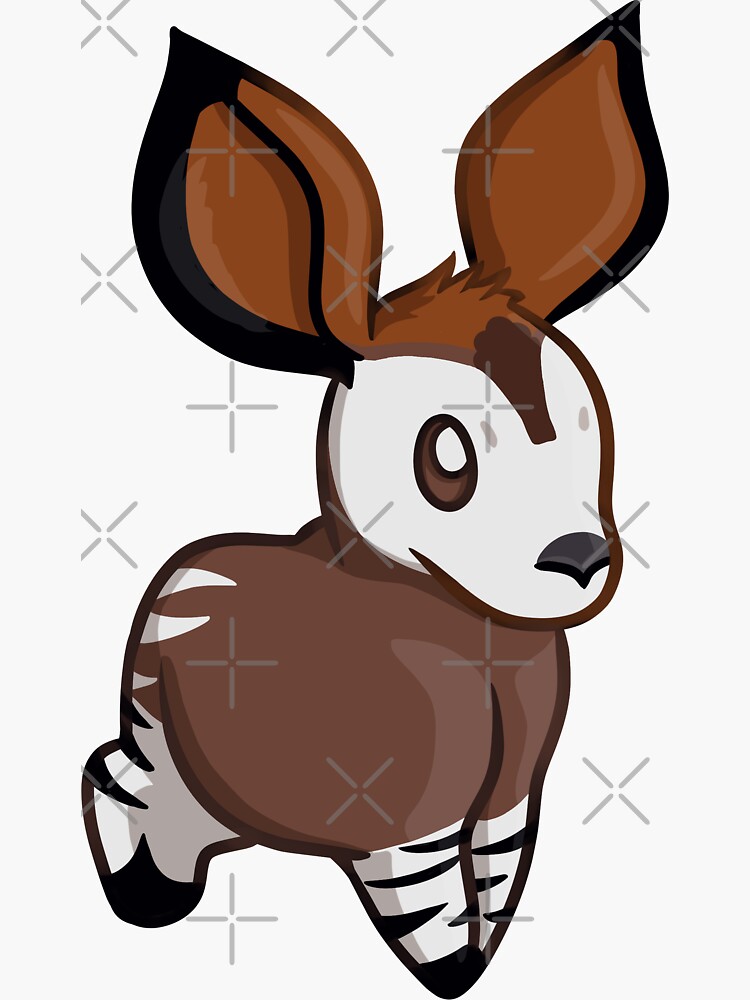 "Chibi Okapi" Sticker for Sale by PlumeHarfang | Redbubble