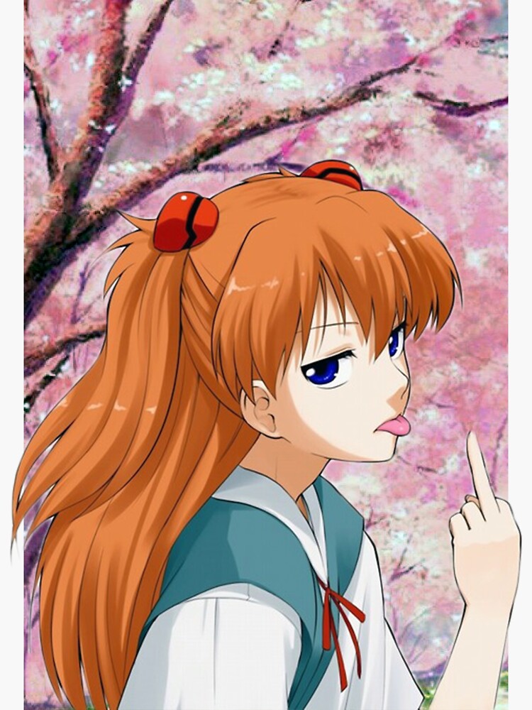 "Middle finger anime cute anime girl" Sticker for Sale by ...