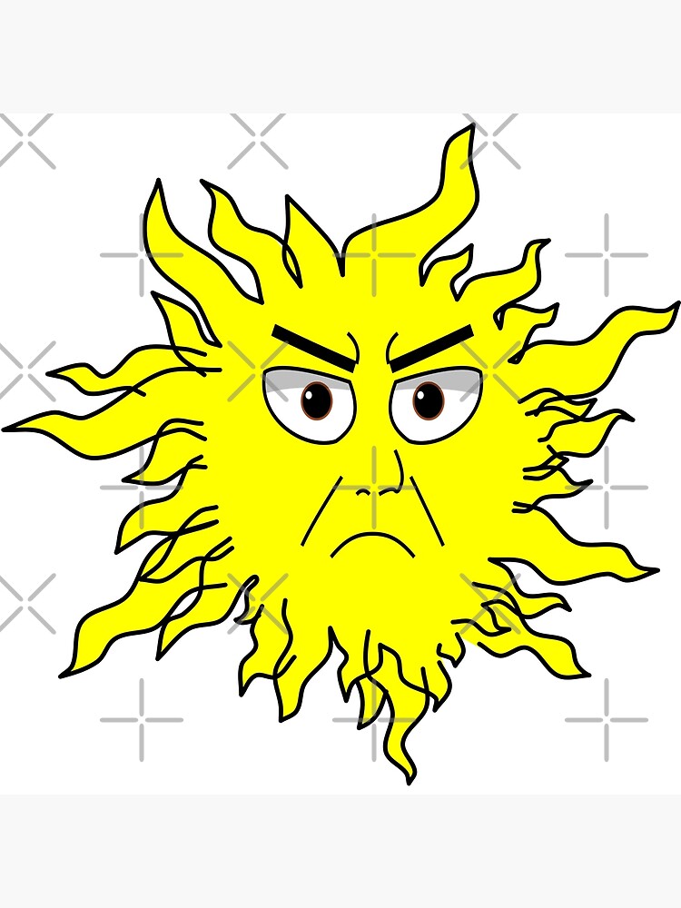 "Angry Sun Face" Poster for Sale by JustCoolShop | Redbubble