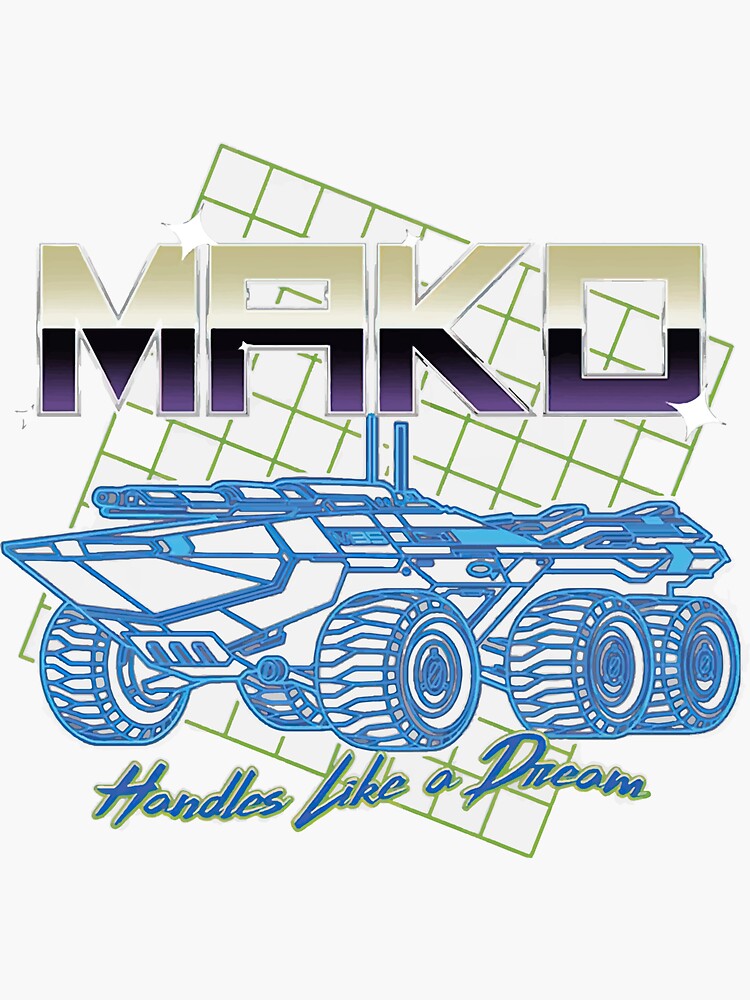 "Mass Effect Merch Mako 70s Shirt" Sticker for Sale by aprilsavewi ...