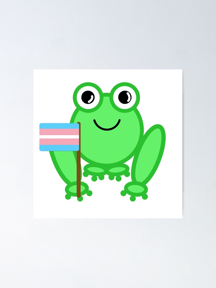 "Frog with Trans pride flag" Poster for Sale by Alex-artz | Redbubble