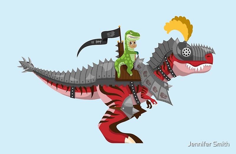 "Dino Knight T-Rex II" by Jennifer Smith | Redbubble