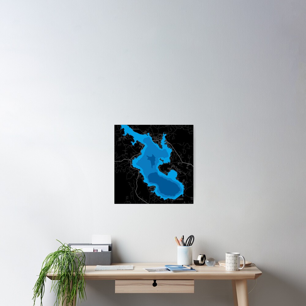 "Lake Livingston Map - Water Depth" Poster for Sale by DimDom | Redbubble