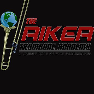 "Riker Trombone Academy T-Shirt" Sticker for Sale by MonikaLundgren ...