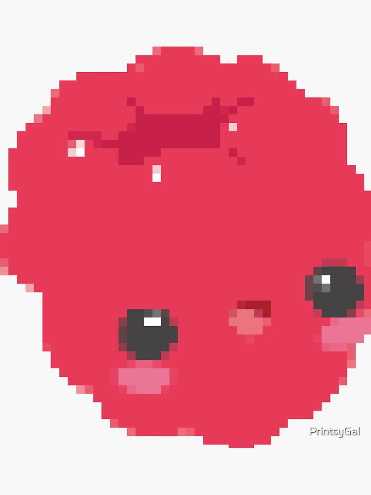 "Cute pixel art raspberry berry" Sticker for Sale by PrintsyGal | Redbubble