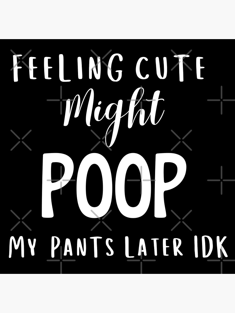 "Feeling cute might poop my pants later idk" Poster for Sale by ...