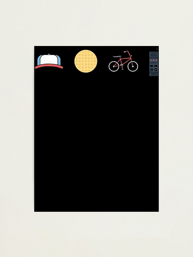 "Stranger Things Icons Dustin Eggos Bikes Walkie Talkies" Photographic ...