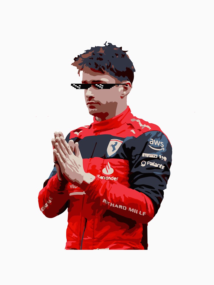 "Charles Leclerc - Praying hands sunglasses meme" T-shirt for Sale by ...