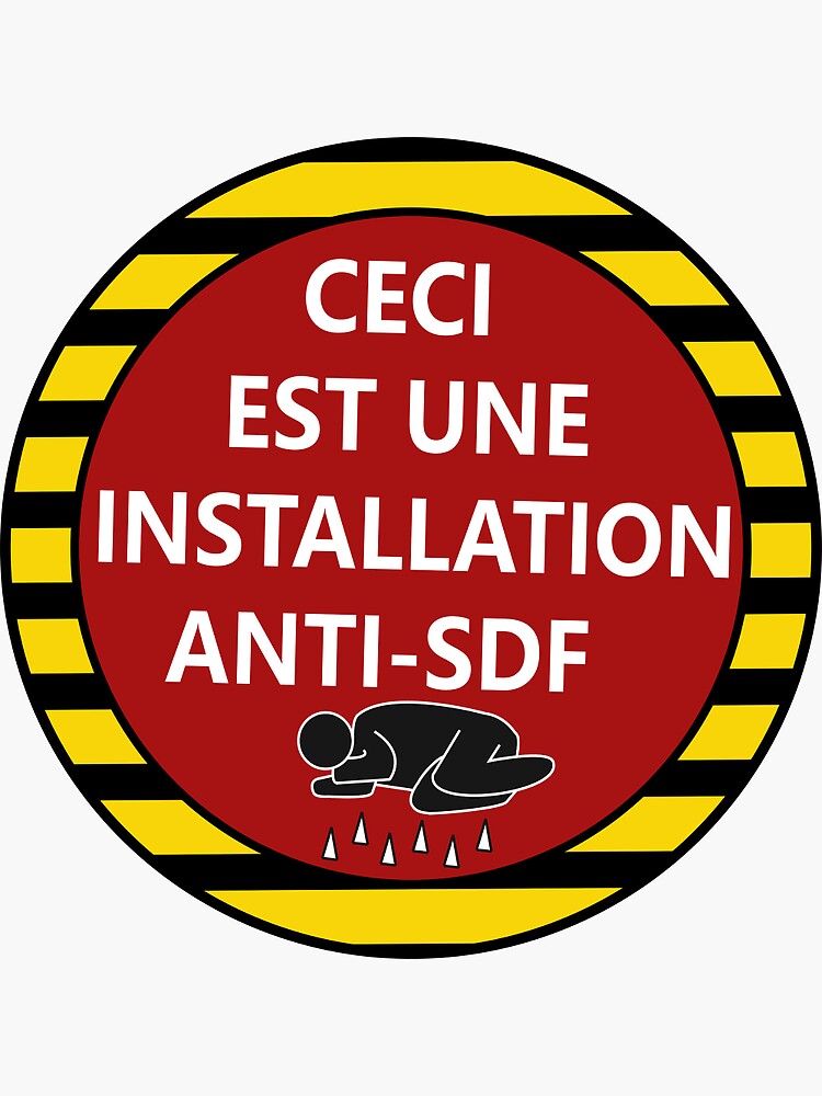 "hostile architecture / anti homeless sticker" Sticker for Sale by ...