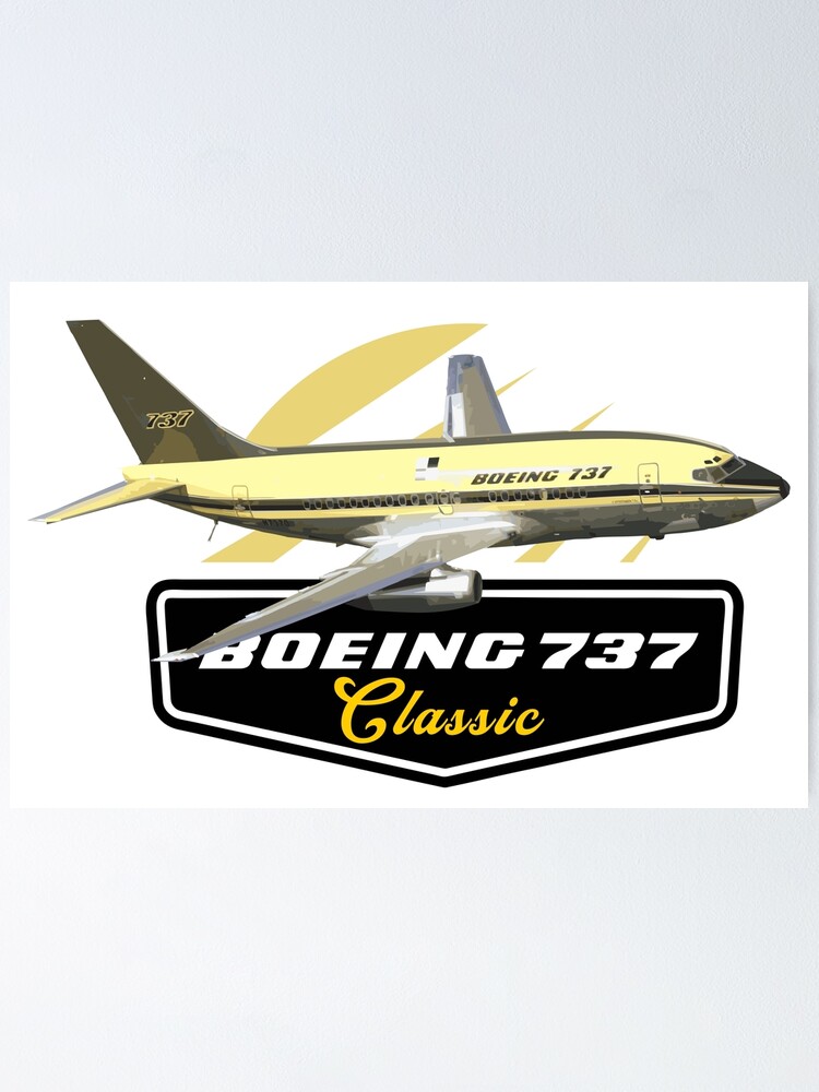 "Classic Boeing 737-100" Poster for Sale by lsmiguel | Redbubble
