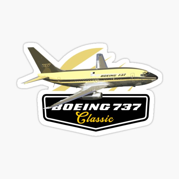 "Classic Boeing 737-100" Sticker by lsmiguel | Redbubble