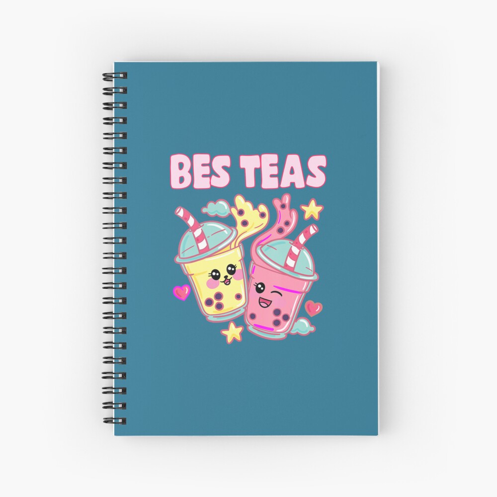 "Bes Teas Cute Bubble Tea Besties Best Friend Kawaii Boba Tea" Spiral ...