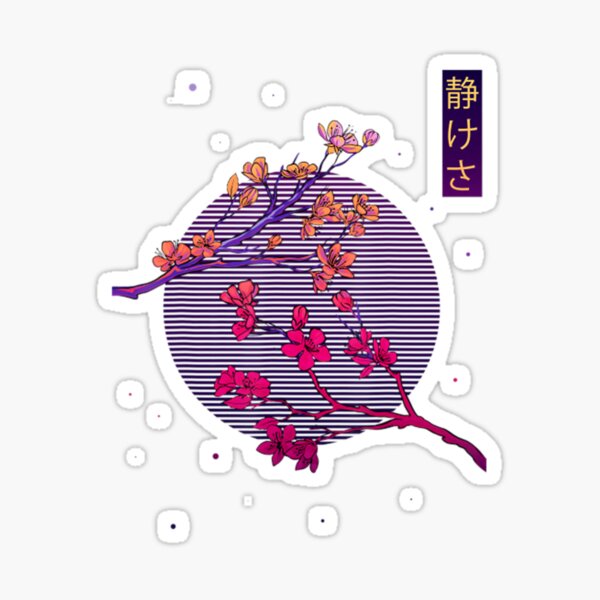 "Cherry Blossom Glitch Anime With A Japanese Aesthetic" Sticker for ...