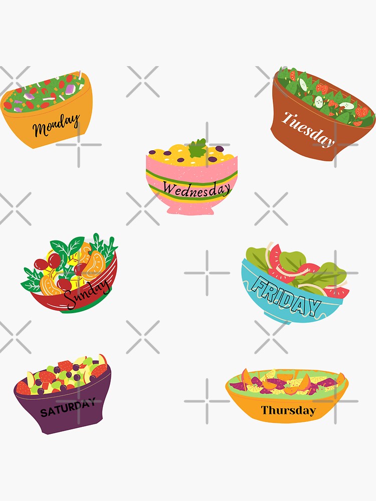 "Salads Sticker Pack" Sticker for Sale by YelitzaDesign | Redbubble